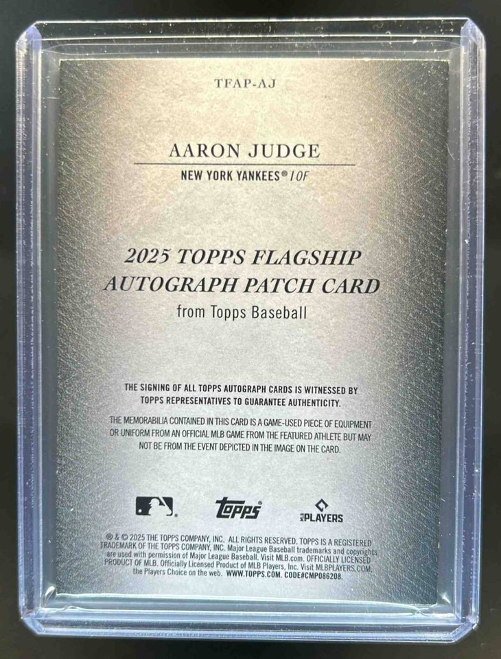2025 Topps Aaron Judge Auto Patch #5/30 Yankees | eBay