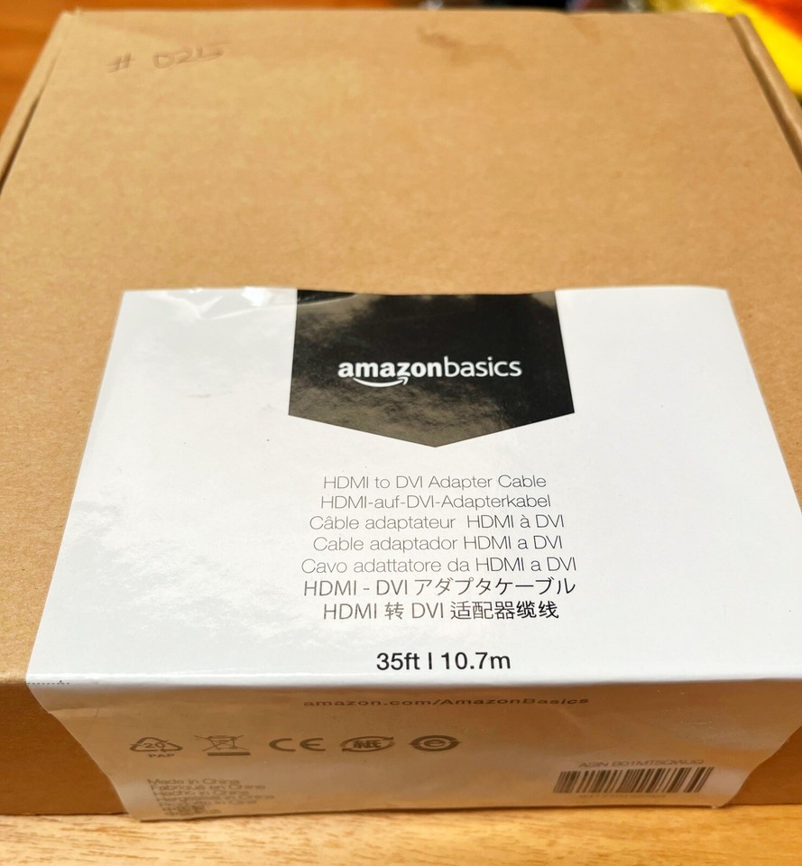 Amazon Basics HDMI to DVI Adapter Cable Black 35 Feet Long 10.7m NEW In Box | eBay