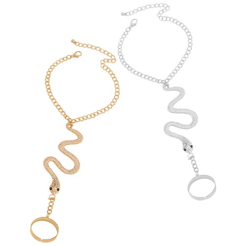 2 Pcs Snake Hand Jewelry Ring Bracelet Gifts for Girlfriend Baroque | eBay