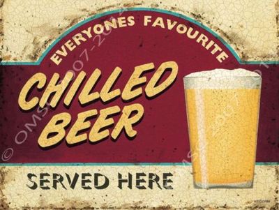 Chilled Beer Metal Sign | eBay