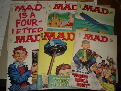 Mad Magazine lot of 6 vintage issues 1973 #s 156/158/160-163 humor ...