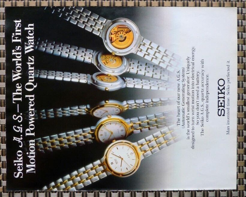 1989 Vintage Rare Seiko A G S Quartz Watch Advertisement Magazine Print ...