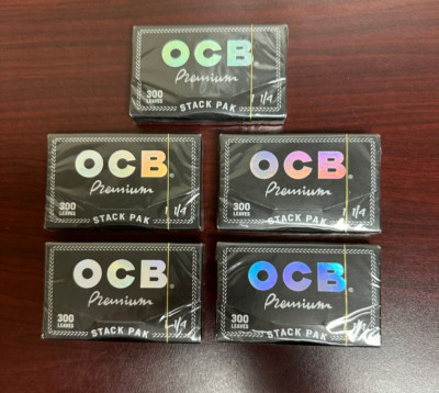 OCB PREMIUM 1 1/4 Stack Pak Cigarette Rolling Papers 300s -5 PACKS | eBay