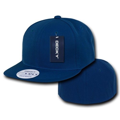 Royal Blue Fitted Flat Bill Plain Solid Blank Baseball Cap Caps Hat ...
