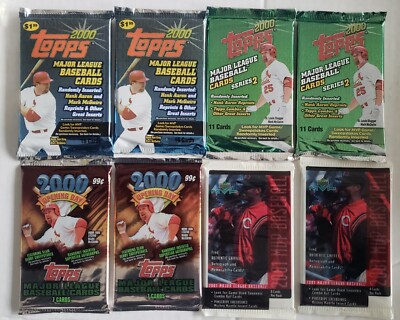 NEW 2000 2001 TOPPS OPENING DAY UPPER DECK MVP 8 TRADING CARD PACKS LOT ...