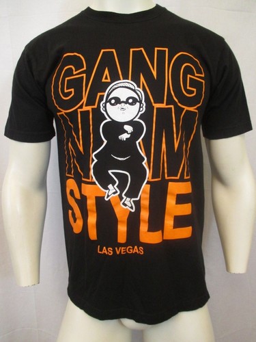PSY GANGNAM STYLE LAS VEGAS CREW NECK GRAPHIC T-SHIRT SZ M BLACK VIC ...