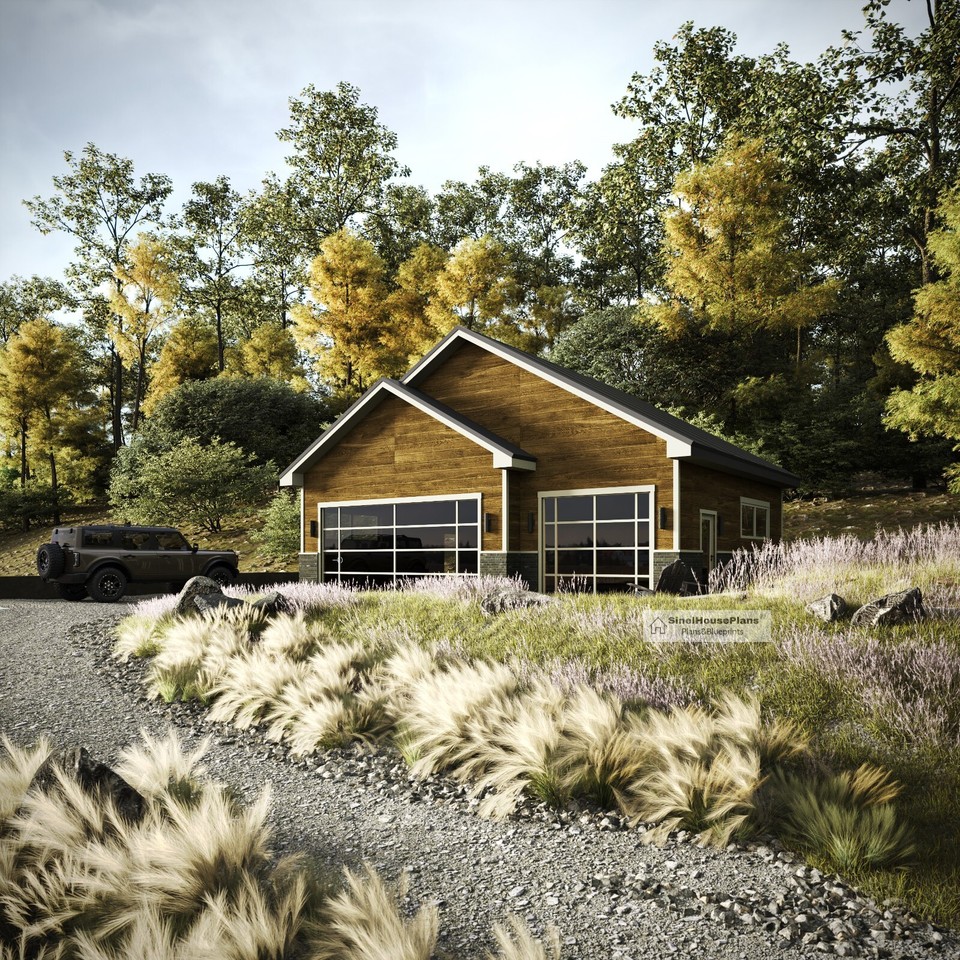 36 'x 28' Garage Plans, 3-Car Traditional Garage Architectural ...