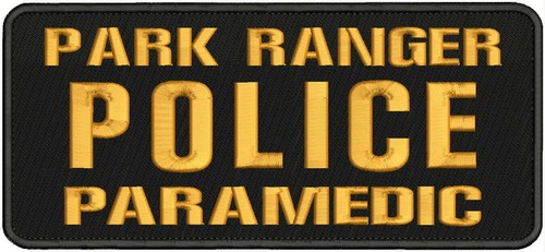 PARK RANGER POLICE PARAMEDIC Emb Patch 4.75X11 hook on back gold | eBay
