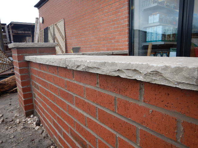 60cm long stone wall topper, coping stone, 50mm deep with dressed edge ...