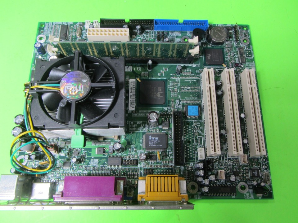 HP Socket 370 Motherboard, Intel Celeron 1.2Ghz CPU, 128MB RAM - TESTED ...
