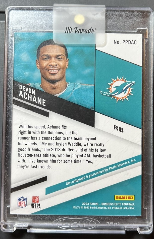 2023 Donruss Elite Devon Achane Pen Pals Black Ink Rookie Auto #PPDAC ...