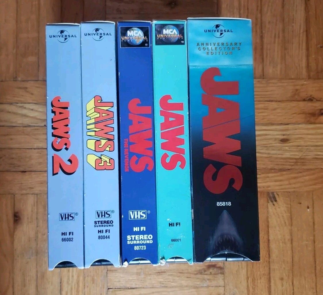 Jaws VHS Lot - Anniversary Collector's Edition Jaws, Jaws 2, Jaws 3 ...