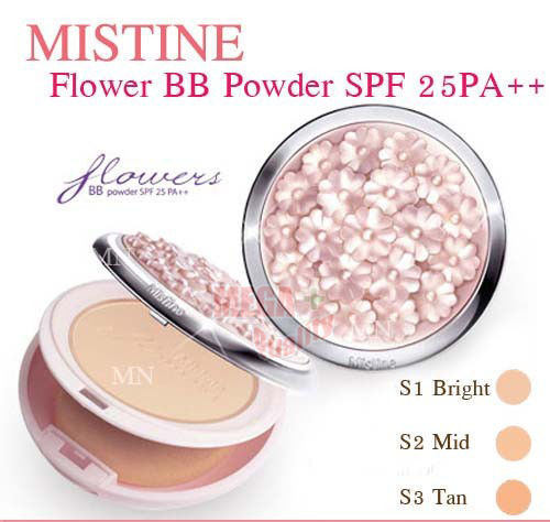 Mistine Flowers BB Powder Foundation Clear Oil Wrinkle Prevention SPF ...