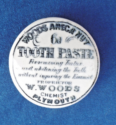 VICTORIAN WOODS ARECA NUT CHEMIST PLYMOUTH TOOTH PASTE POT LID | eBay UK