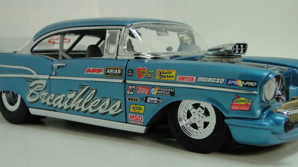 57 Chevy 55 Chevrolet Hot Rod Race Car Classic Custom Built Metal ...