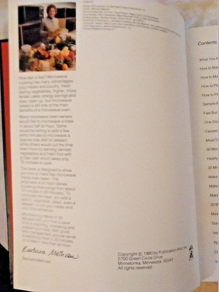MICROWAVING MEALS IN 30 MINUTES, MICROWAVE COOKING LIBRARY BARBARA ...