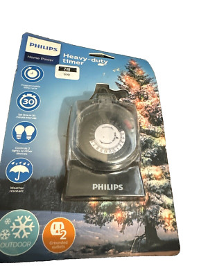 Philips Home Power Outdoor Heavy-Duty Timer 2 Grounded Outlets (Indoor ...