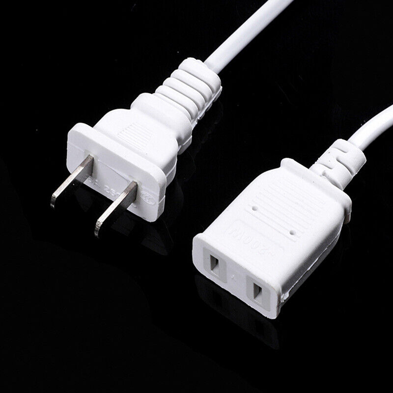 4.5m AC Power Cord White Line Cables Wire Two-pin US Plug Cable ...