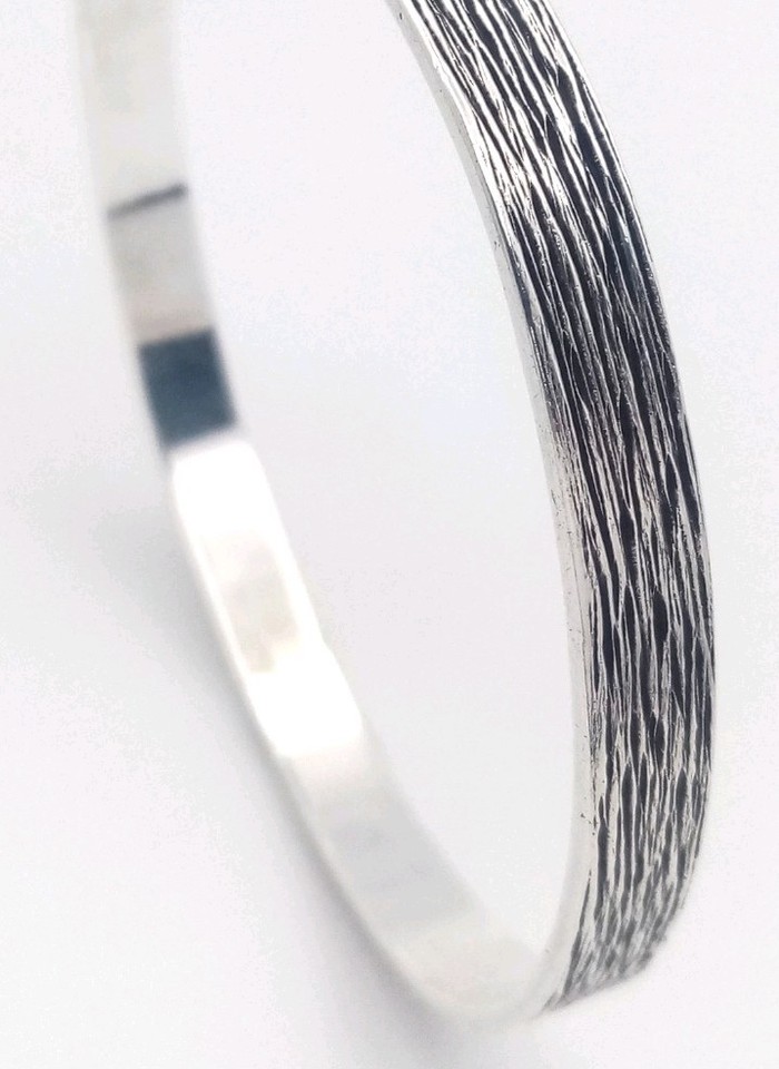 A Vintage Sterling Silver textured bangle, diameter 7.2cm Perfect Gift | eBay UK