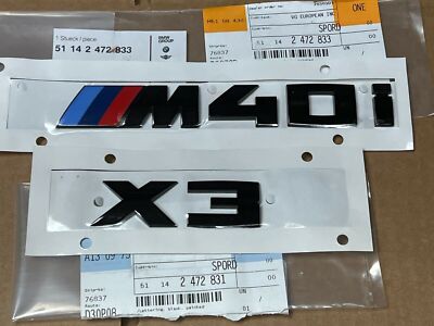 BMW X3 G01 Gloss Black Trunk Emblem X3 M40i Lettering Decal Badge SET ...