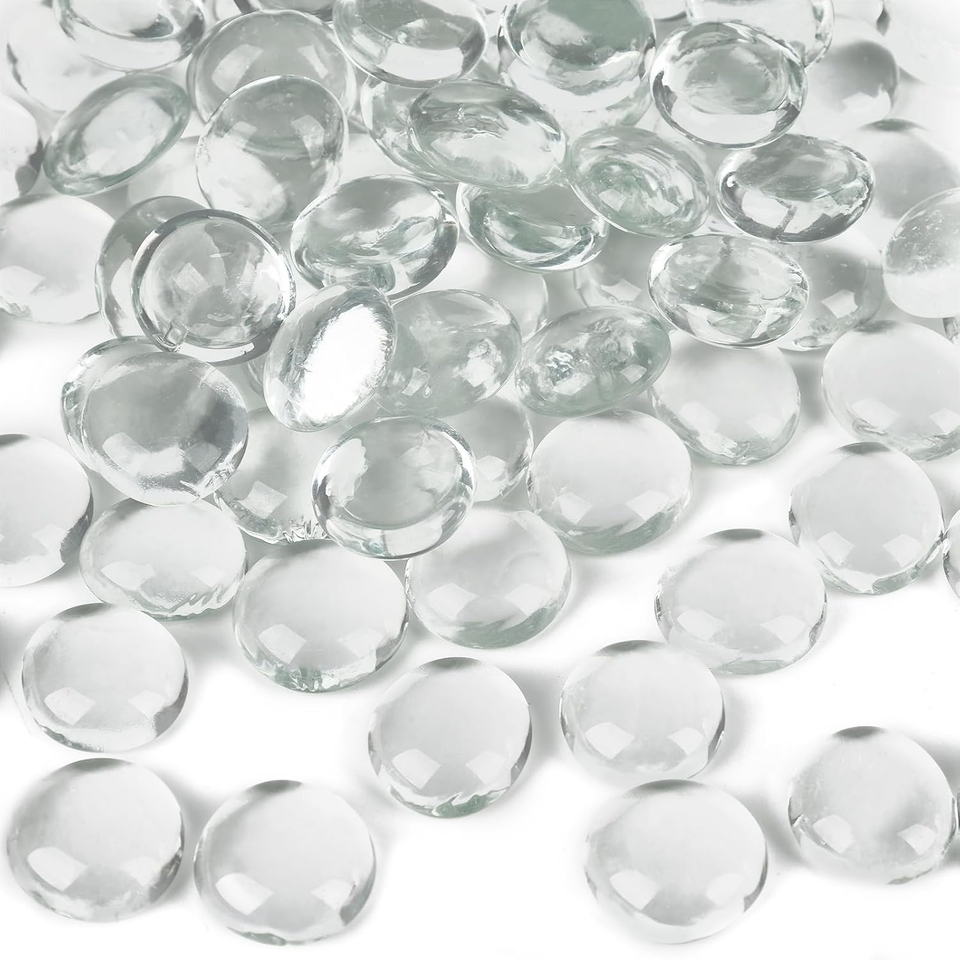 1LB Flat Glass Marbles, Clear Decorative Marbles for Vases and Crafts ...