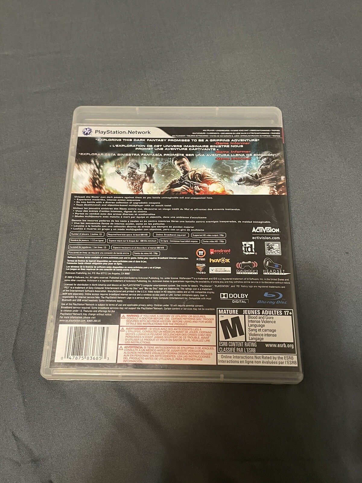 Wolfenstein Ps3 Complete With Manual 2009 47875833531 | eBay