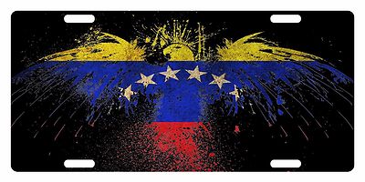 VENEZUELA Flag Custom License Plate Venezuelan Tricolor Emblem Eagle ...