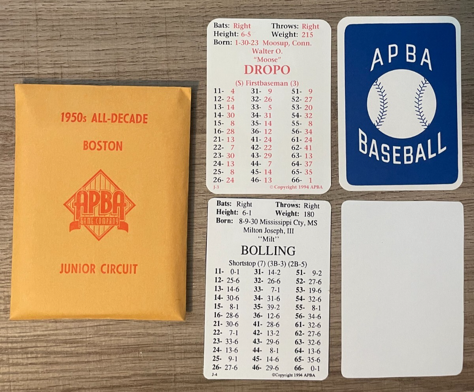 APBA 1950s All Decade Team Copyright I994 15 Team Set Mint | eBay