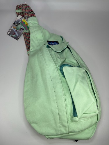 KAVU Original Rope Sling Bag Polyester Crossbody Backpack GREEN FIG ...