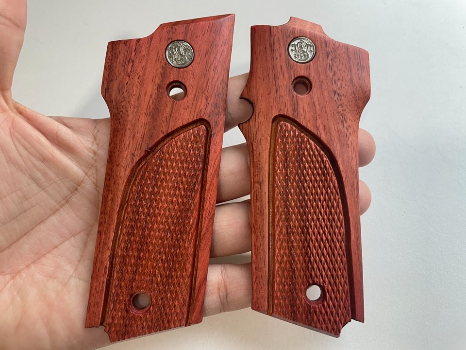 NEW HARDWOOD GRIPS FOR S&W MODEL 59, 459, 559, 659, 9 mm, STRAIGHT BUTT ...