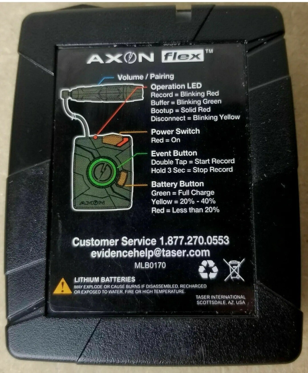Lot of 6 Genuine Axon Flex Police Body Camera Controller With Charger ...
