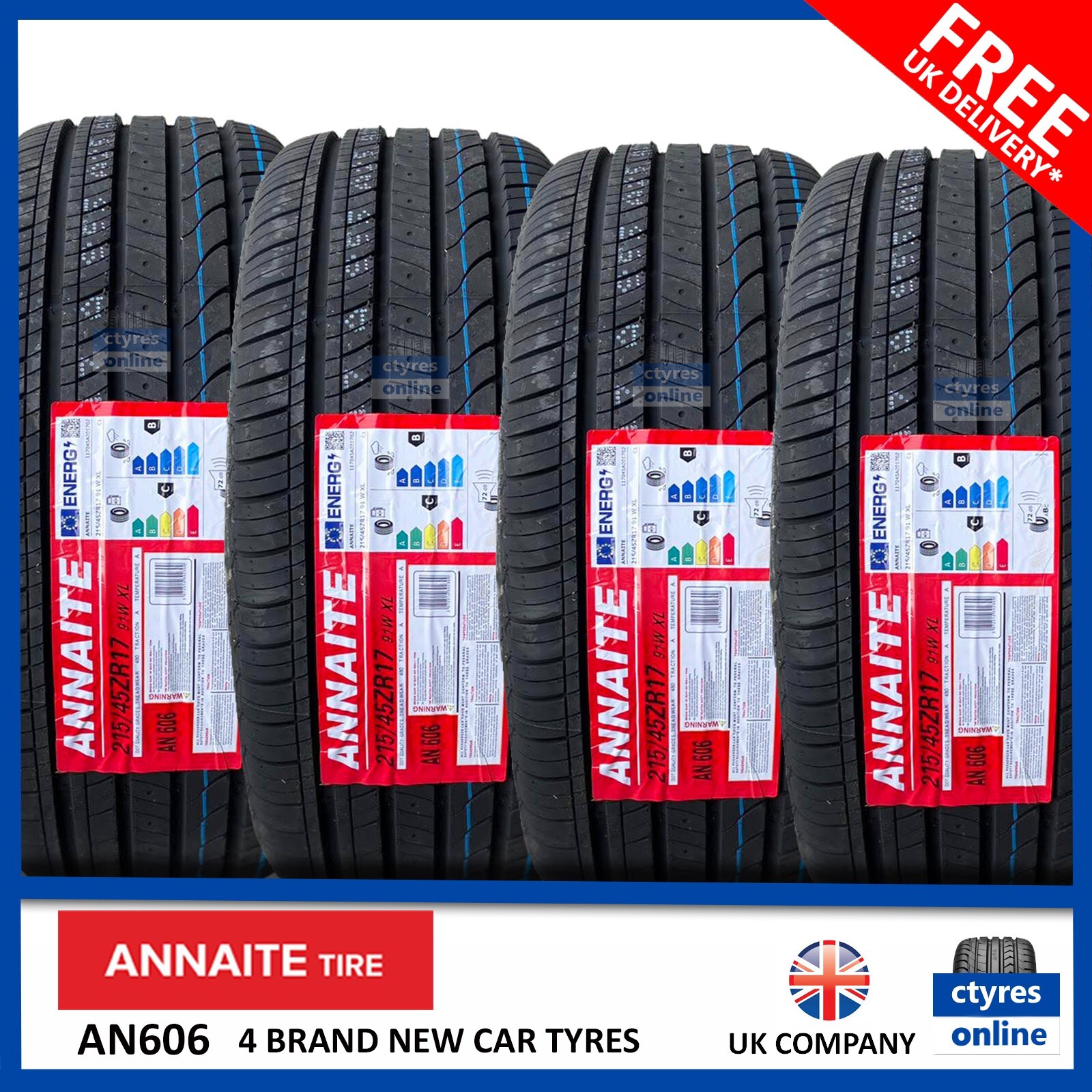 4X New 215 45 17 ANNAITE AN606 91W XL 2154517 215/45R17 *C/B RATED* (4 ...