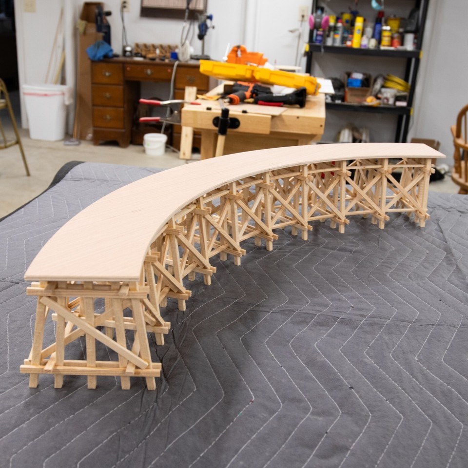 O Gauge Curved Bridge Fully Assembled For Lionel Or Menards O42 Curve ...
