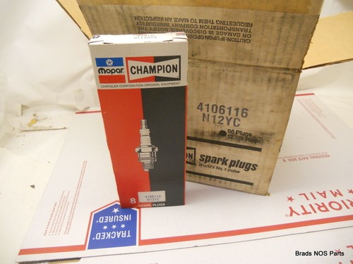 NOS Mopar Champion N12YC 1960's-70's Spark Plugs w/225 318 340 360 Set ...