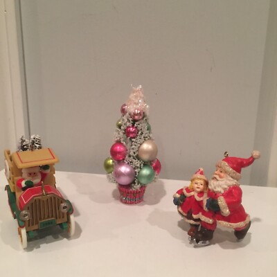 Christmas decorations - 1984 Hallmark, Christmas Tree & Santa ...
