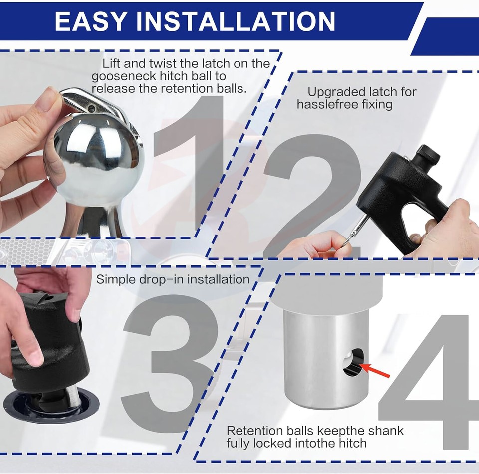 NEW OEM Puck System 2-5/16" Ball Gooseneck Kit for Ram 2500 3500 38000 ...