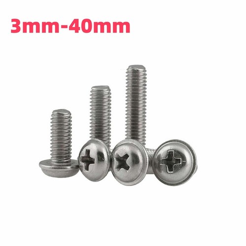 A2 Stainless Steel Pan Flange Phillips Head Machine Screws BoltM2 M2.5 ...