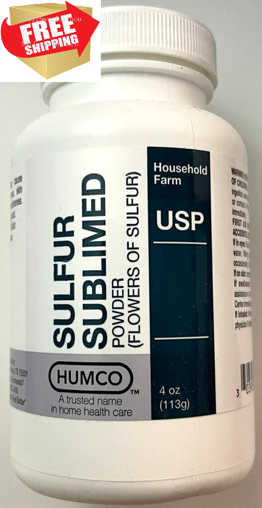 Humco Sulfur USP Sublimed Powder Compounding Agent Skin Disorder Relief ...