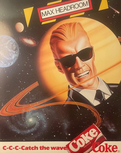 Vintage 1986 Max Headroom C - C - C - Catch the Wave Coke Coca Cola ...