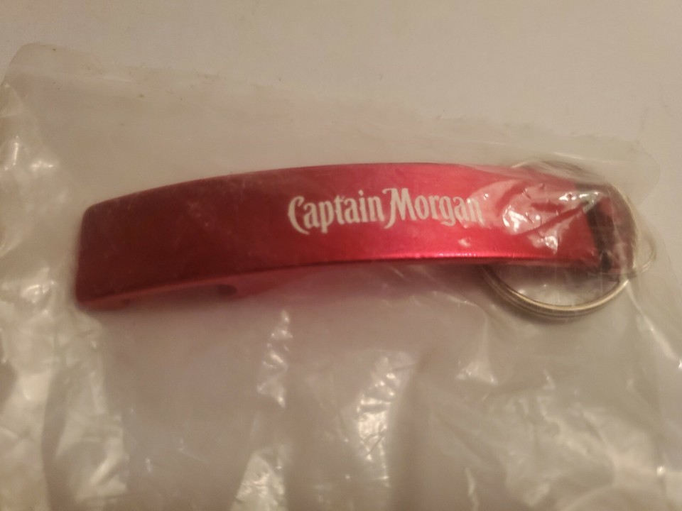 Captain Morgan Rum Bottle Opener Key Ring, Red, New Sealed | eBay