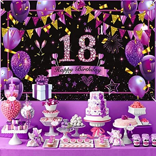 Purple 18th Birthday Cake