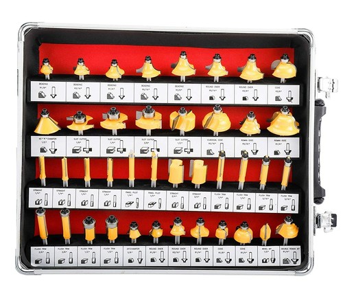 100Pcs Tungsten Carbide Tip Router Bits Set 1/4" Shank Woodworking ...