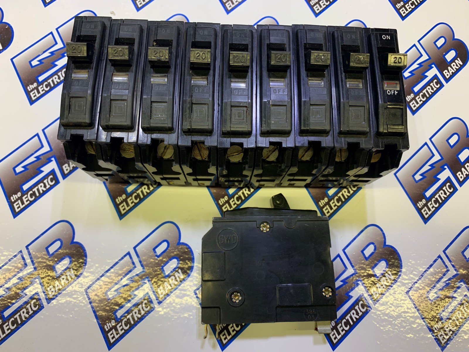 SQUARE D QO120 Circuit Breaker (1 LOT OF 10) 20A 120V 1P Black Plug In ...