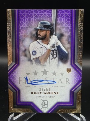 2023 Topps Five Star Riley Greene Autograph Auto #FSA-RG Purple /50 ...