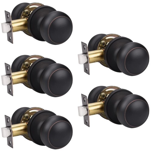 5 Pack Bronze Passage Door Knobs Interior, Classic Modern Door Knob Interior ... 715624239346| eBay