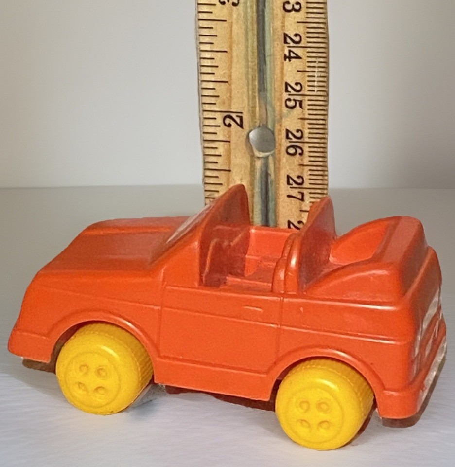 Vintage Toy Car Viking Plast Red Volkswagen Convertible Yellow Wheels ...