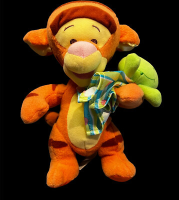 Disney My First Tigger Plush baby rattle toy Winnie The Pooh 10” w/frog ...