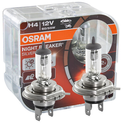 OSRAM NIGHT BREAKER SILVER H4 DuoBox 1650/1000 lm Glühlampe 64193NBS ...