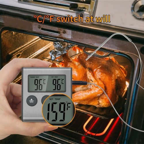 Stainless Steel Probe Food Digital Temperature Gauge Oven Thermometer ...