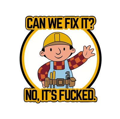 Bob the builder sticker funny humor weatherproof bumper vinyl decal | eBay